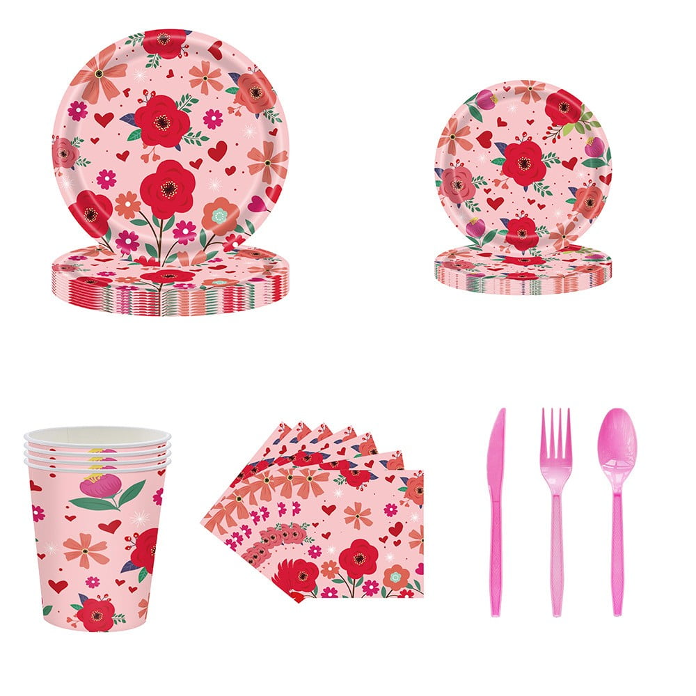 Valentines Day Party Supplies Tableware Set Valentines Day Theme Party ...