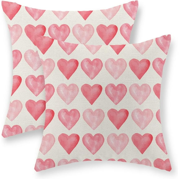 Black Valentines Pillow Covers 12X20 Set of 2, Cream Heart Print ...
