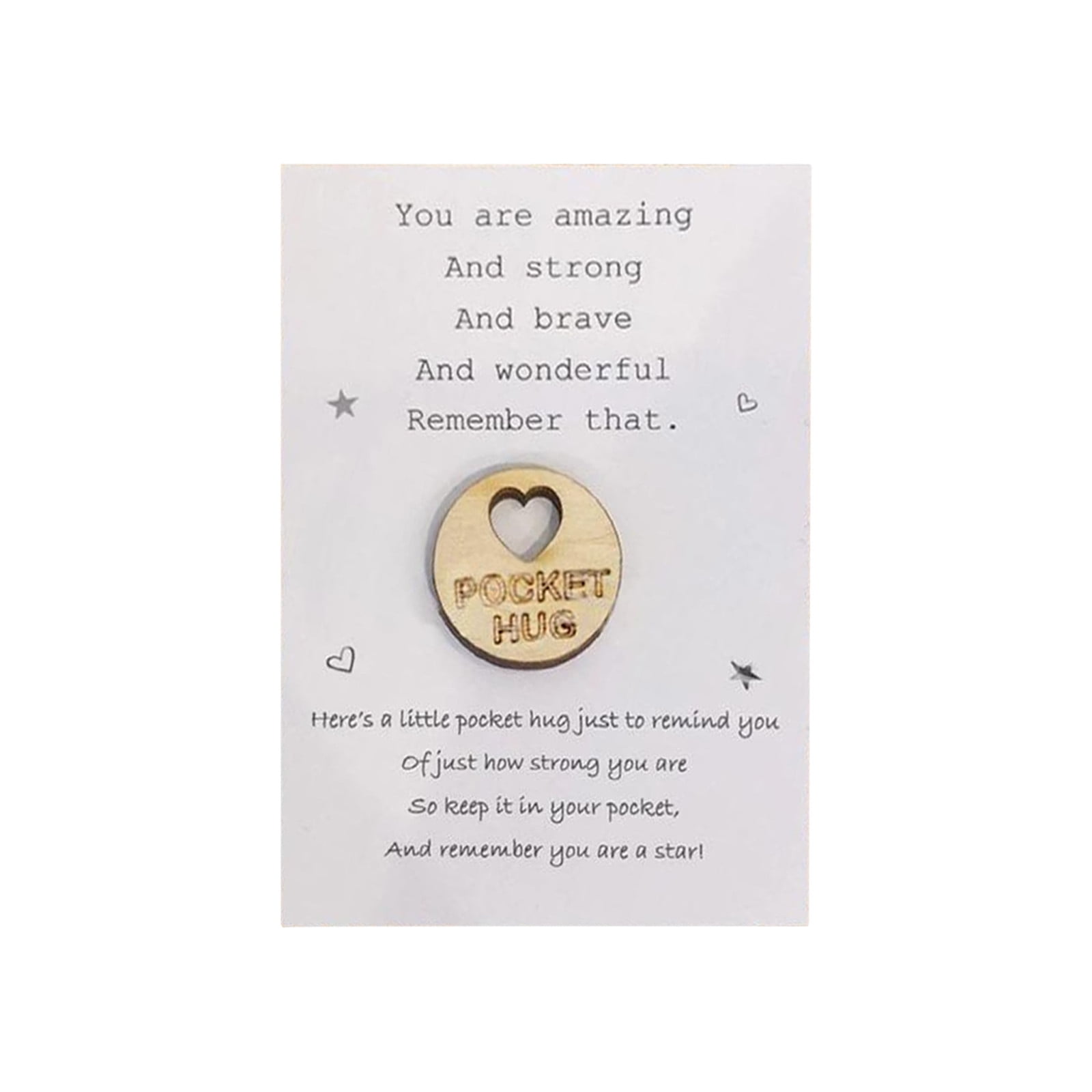 Valentines Day Pocket hug gift Hug Token Hug Cards with Wooden Pocket ...