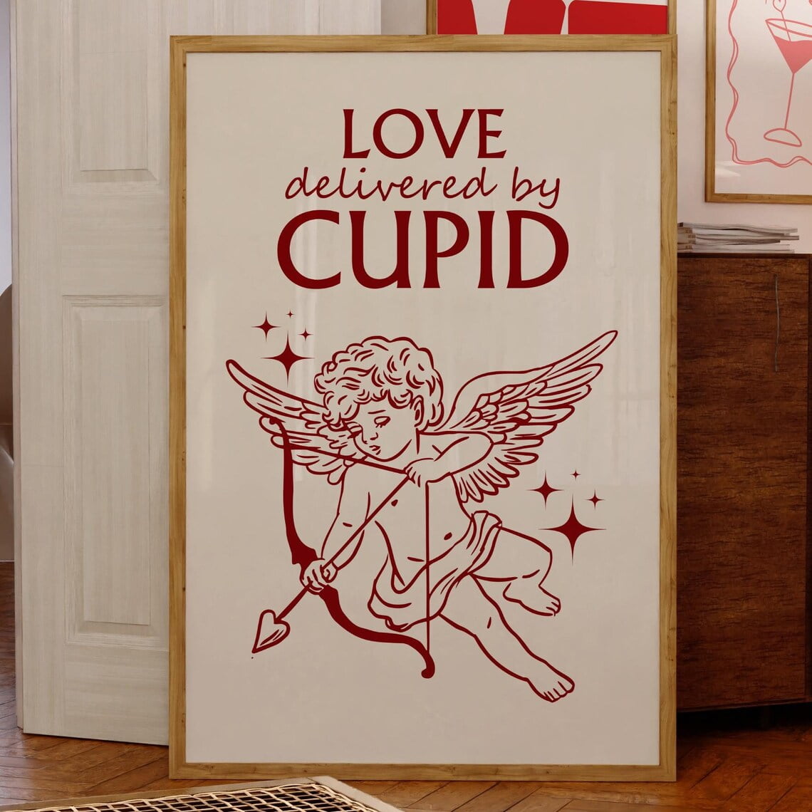Valentines Day Print, Cupid Wall Art Print, Valentine'S Day Decor ...