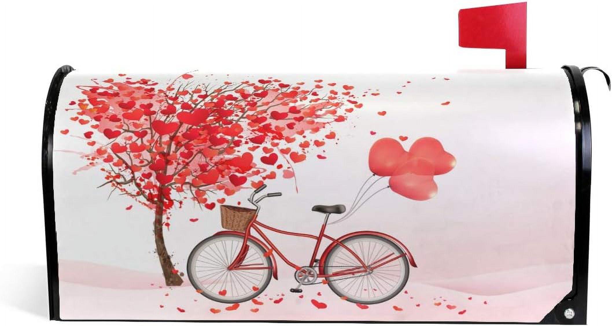 Valentines Day Red Love Heart Bicycle Valentine''s Magnetic Magnetic ...