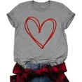 Valentines Day Shirts Women Cute Bow Love Heart Graphic Printed Short ...