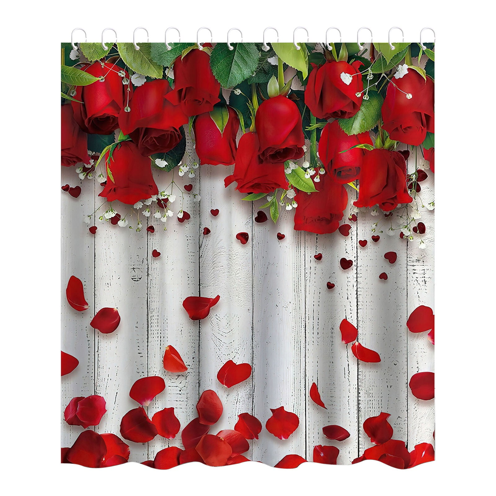 Valentines Day Shower Curtain for Bathroom Decor Romantic Couples ...