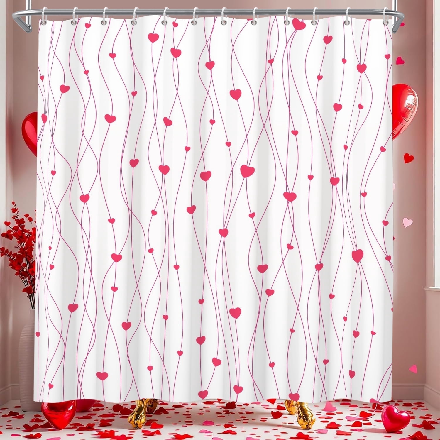 Valentines Day Shower Curtain