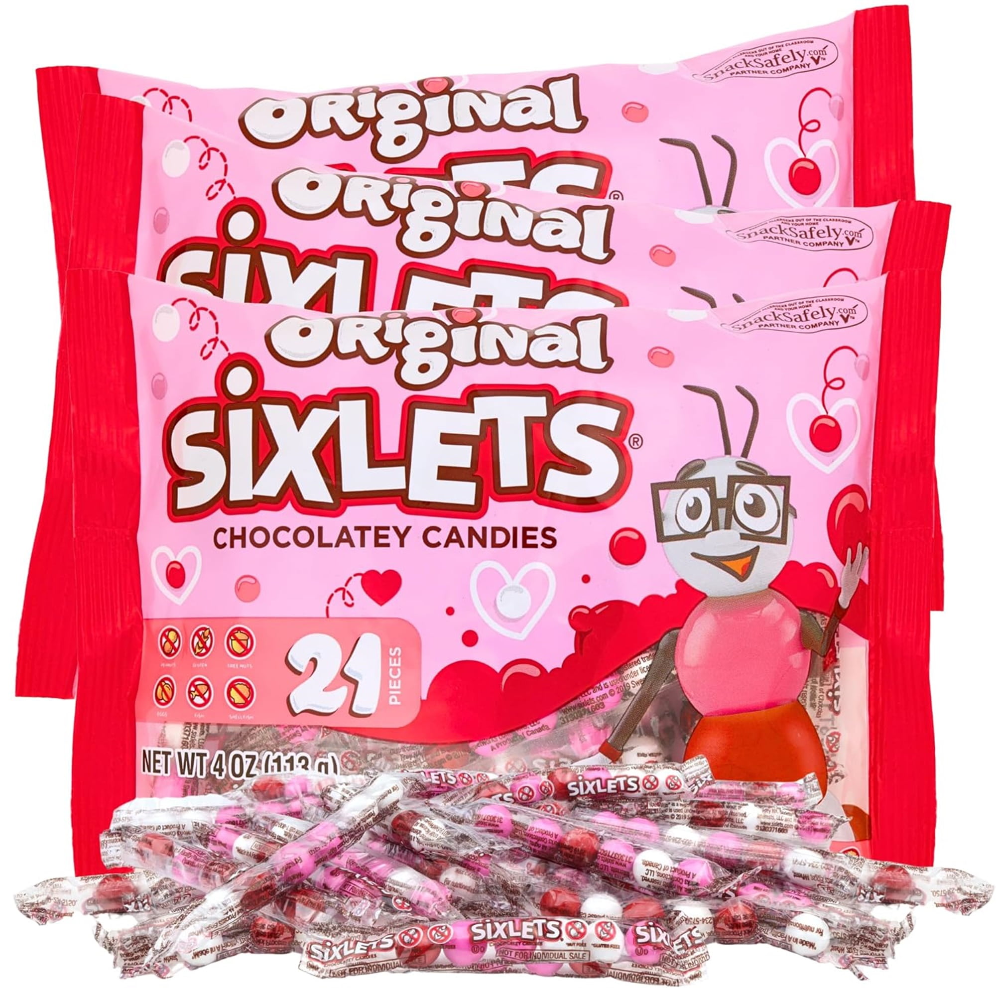 Needzo's Valentines Day Sixlets: Bulk Chocolate Flavored Classroom ...