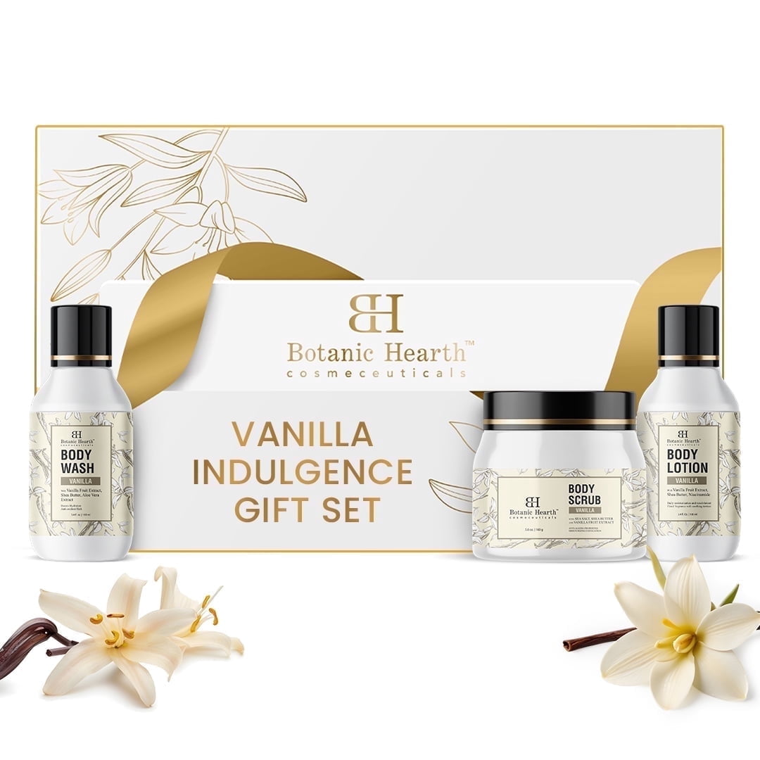 Botanic Hearth Body Care Gift Set, Vanilla Body Wash, Scrub, Lotion ...