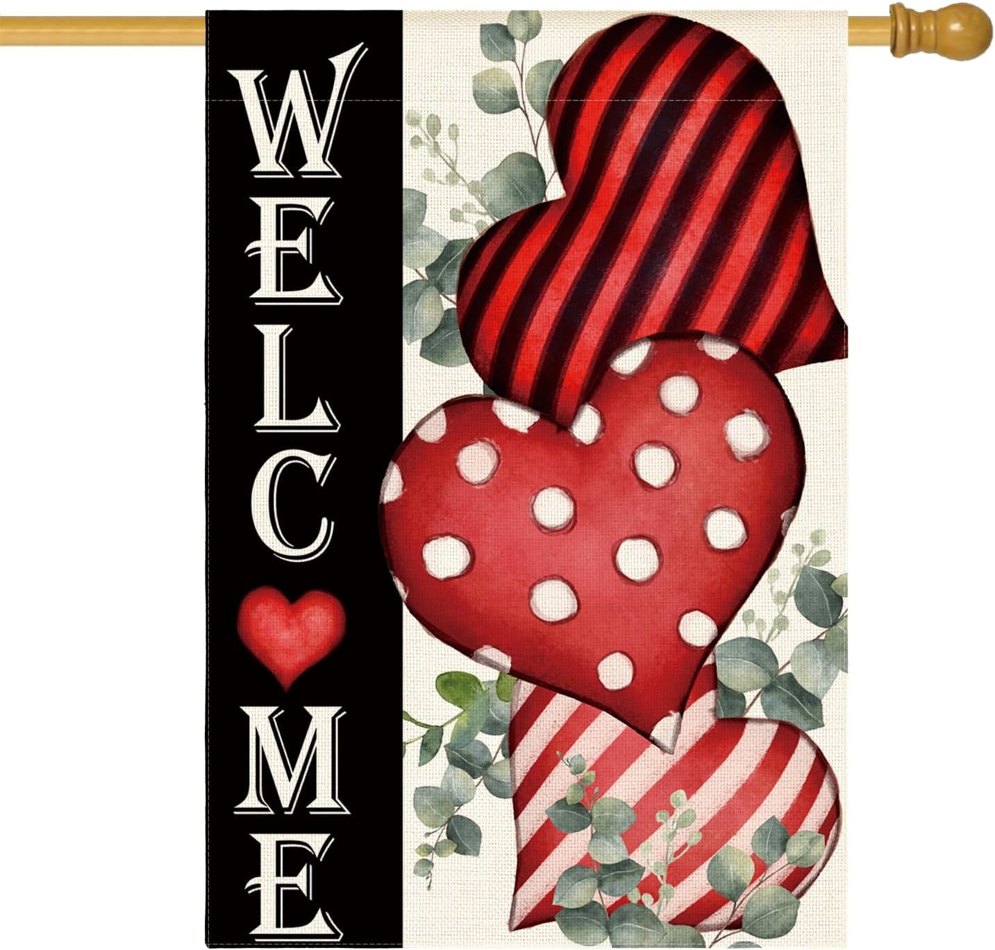 Valentines Day Welcome House Flag 28x40 Inch Outside Double Sided ...