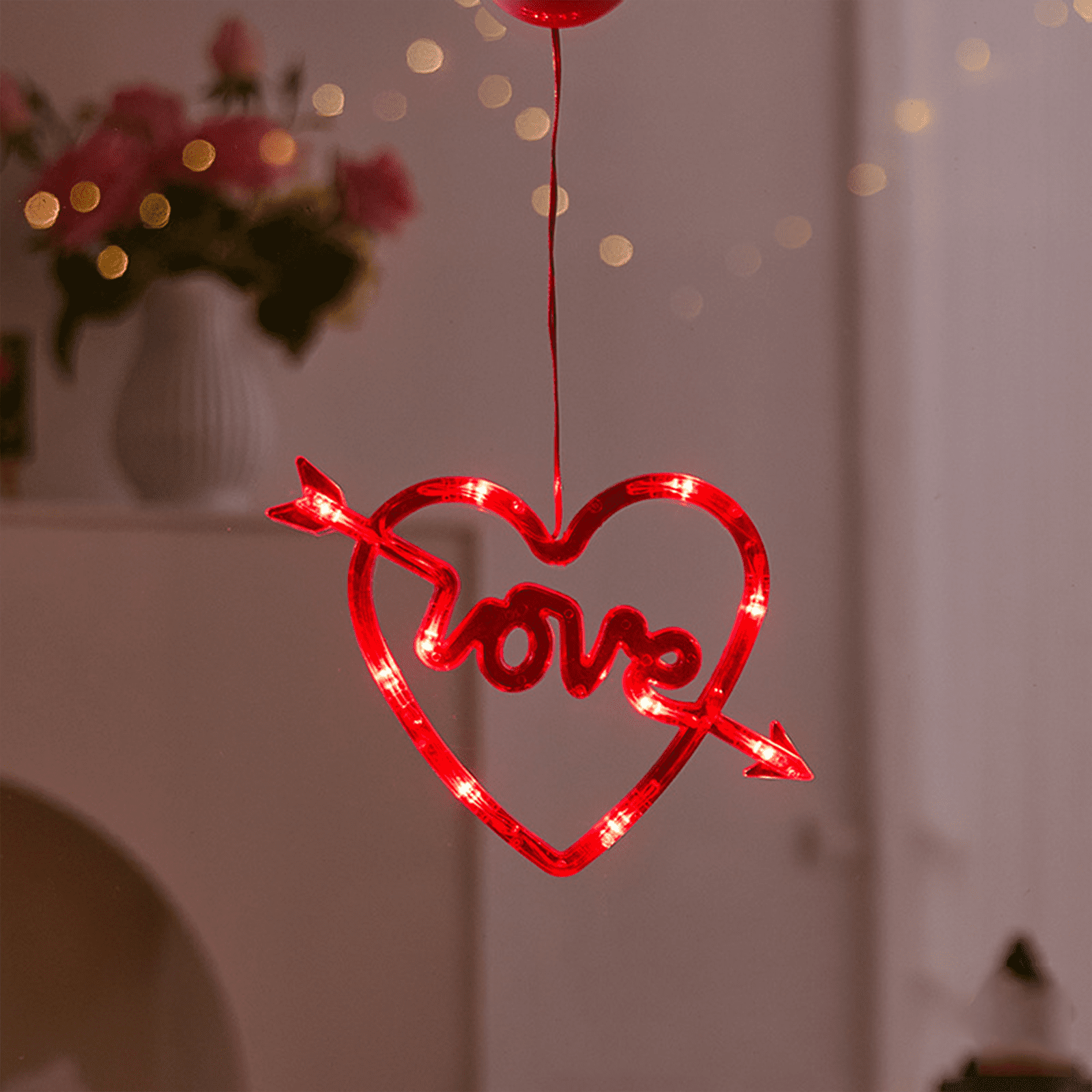Lighted Valentine Window Decorations