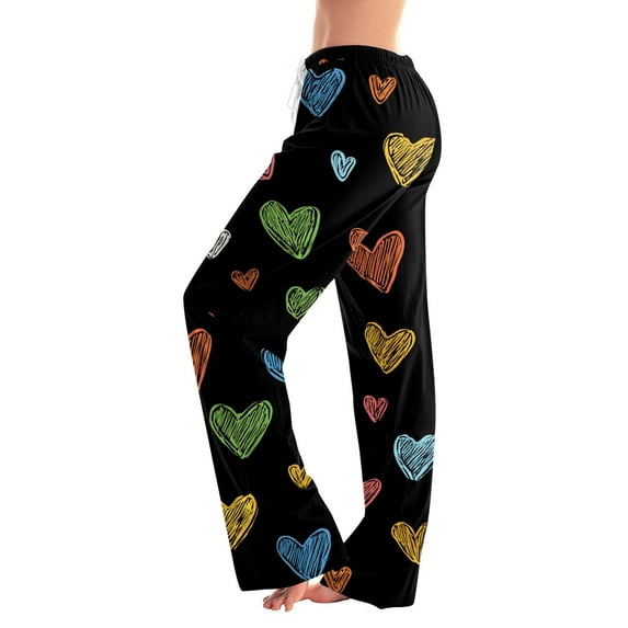 Valentines Day Womens Pajama Pants Love You Patterned Loose Pajamas ...
