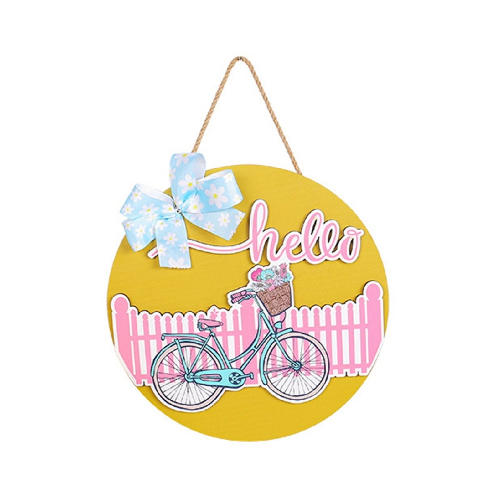 Valentines Day Wooden Door Hanger Hello Hanging Sign Decor Door ...