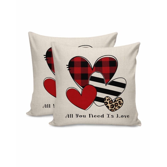 Valentines Decorative Throw Pillow Covers 18x18 Inch Set of 2 Love ...