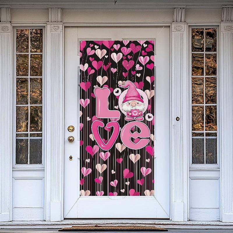 Valentines Door Covers for Front Door Love Print Hanging Background for ...