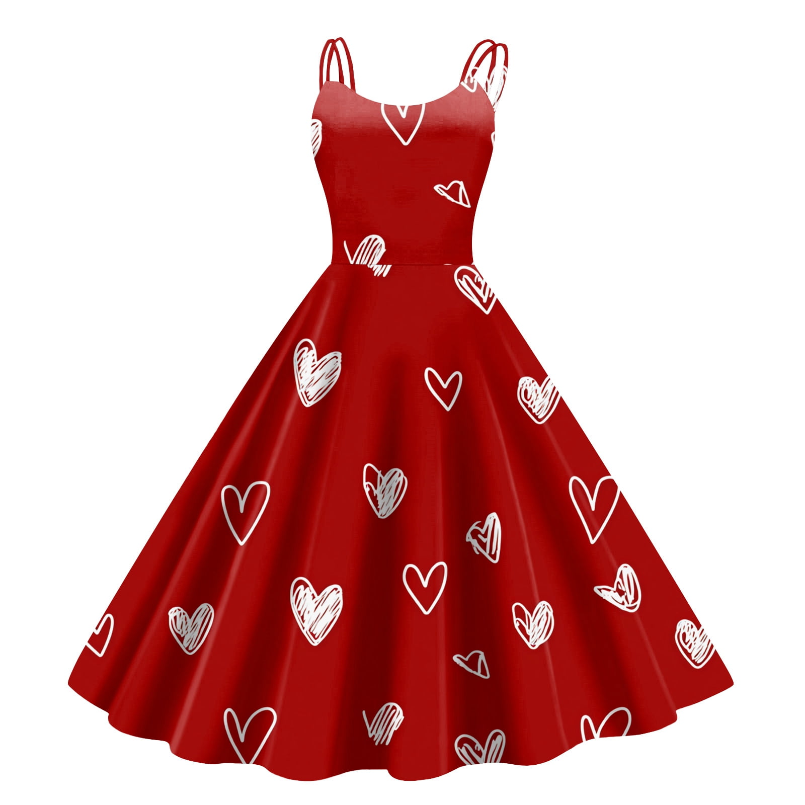 Valentines Dress for Women Sleeveless Love Heart Print Dresses 2026 ...