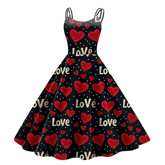 Valentines Dress for Women Sleeveless Love Heart Print Dresses 2026 ...