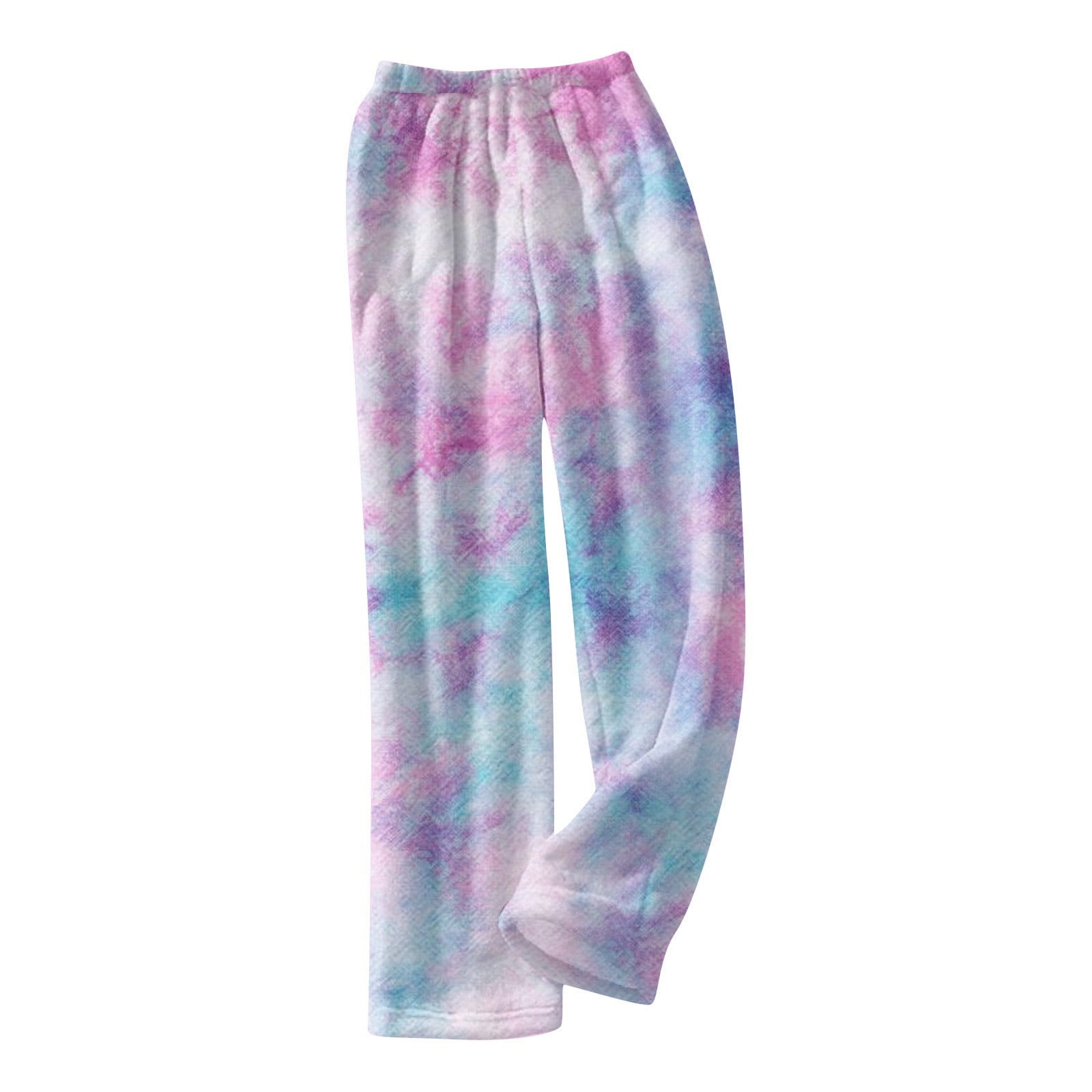 Valentines Fluffy Flannel Pajama Pants Women Heart Print Elastic Waist ...