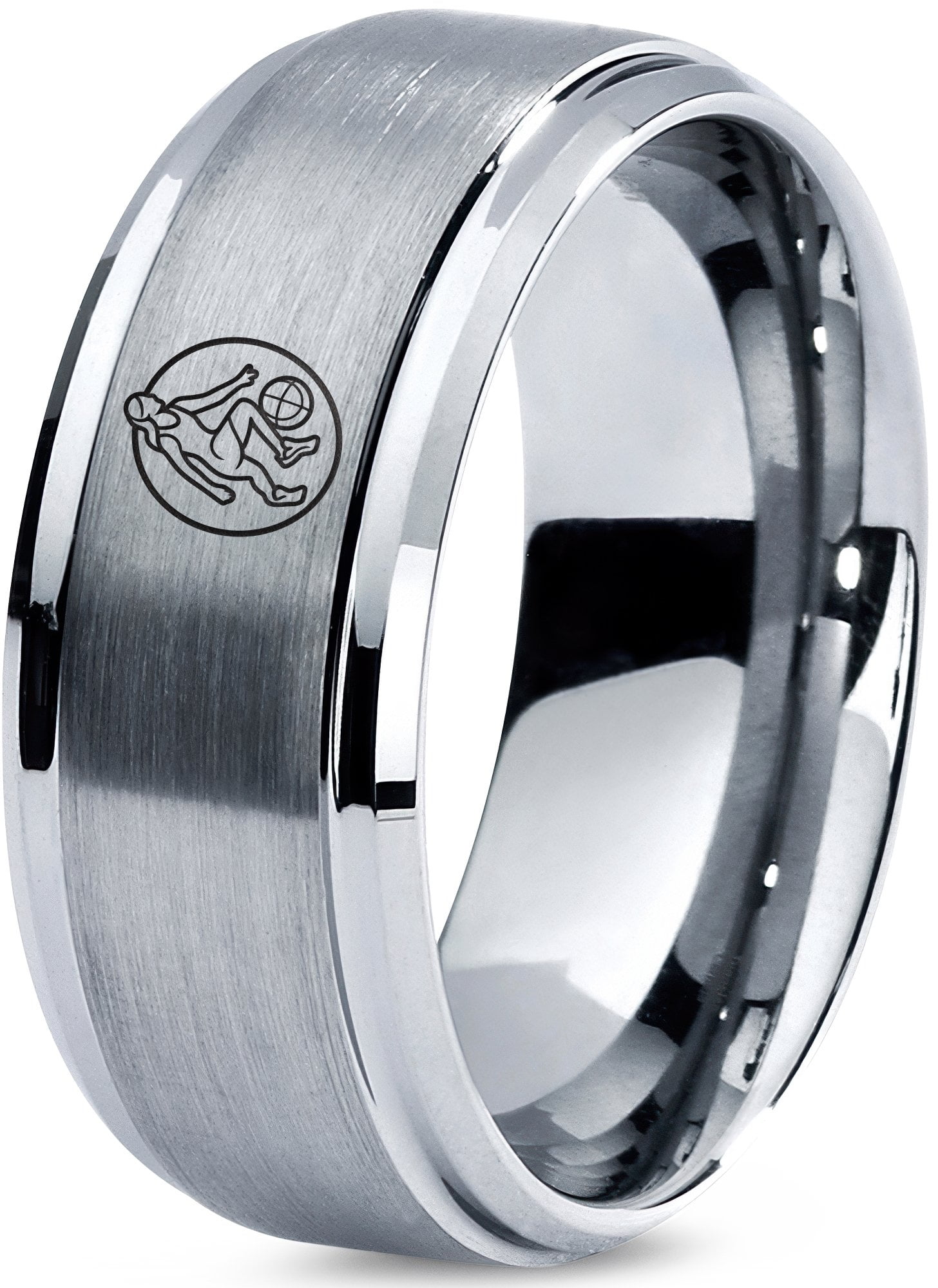 Custom Gamer Tungsten Gray Engagement Rings Girlfriend Gift Birthday ...