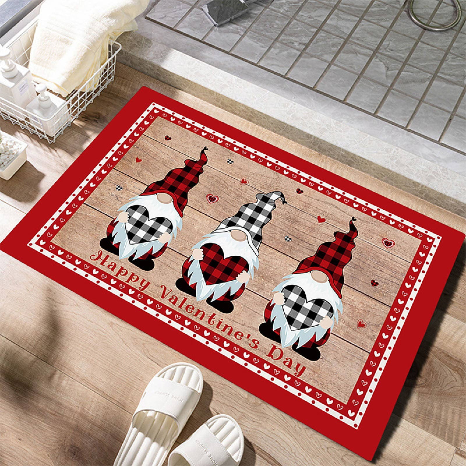 Valentines Gnomes Outside Door Mat Valentine's Day Inside Door Mats for ...