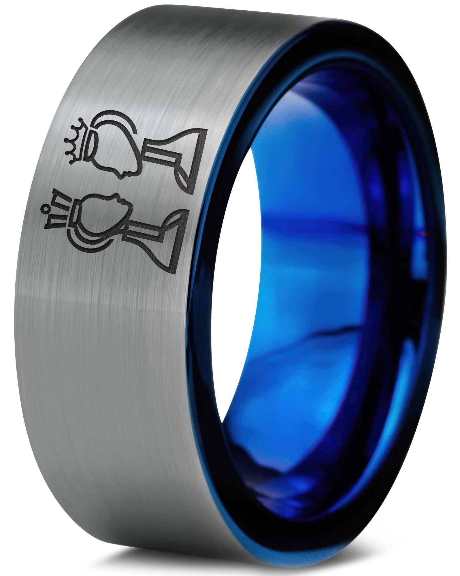 Gamer Gray Rings for Men Valentines Day Tungsten Unique Engagement Ring ...