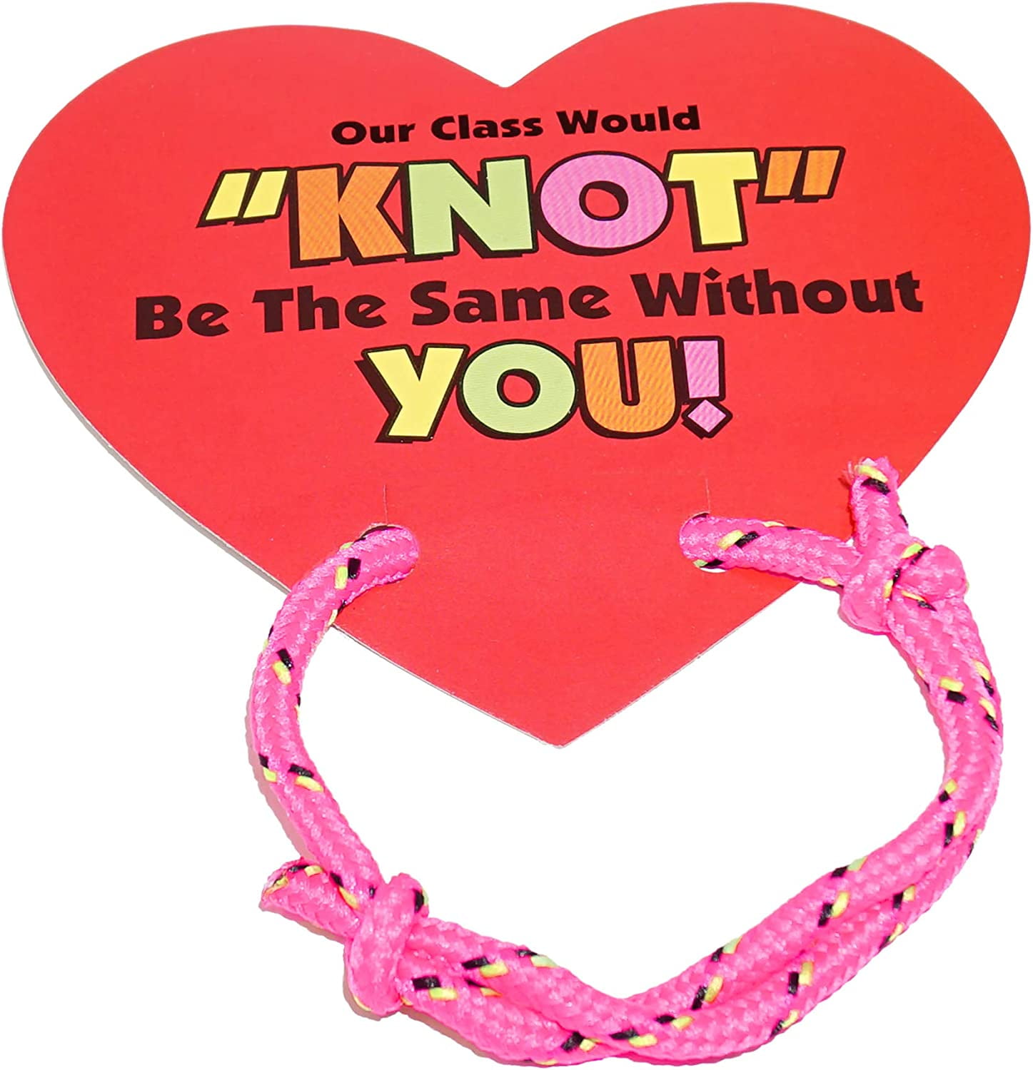 4E's Novelty 48 Valentine Knot Bracelets with Cards, Classroom Party ...