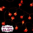 Valentines Lights Red Heart String Lights 50 LED String Light for ...