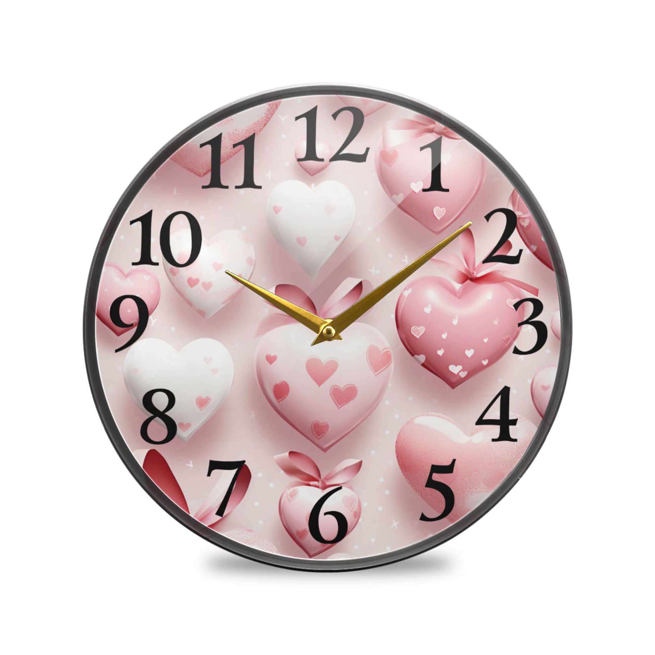 Valentines Love Wall Clocks Battery Operated 9.5 Inch Round Clock ...
