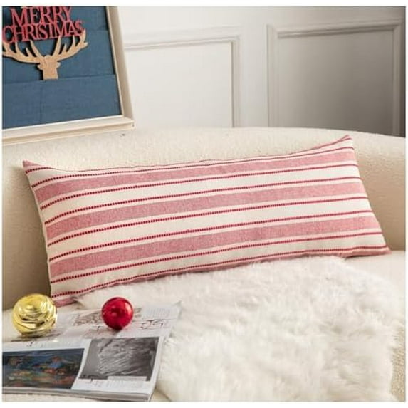 Valentines Lumbar Pillow Covers, Boho Textured Long Accent Pillow Case ...