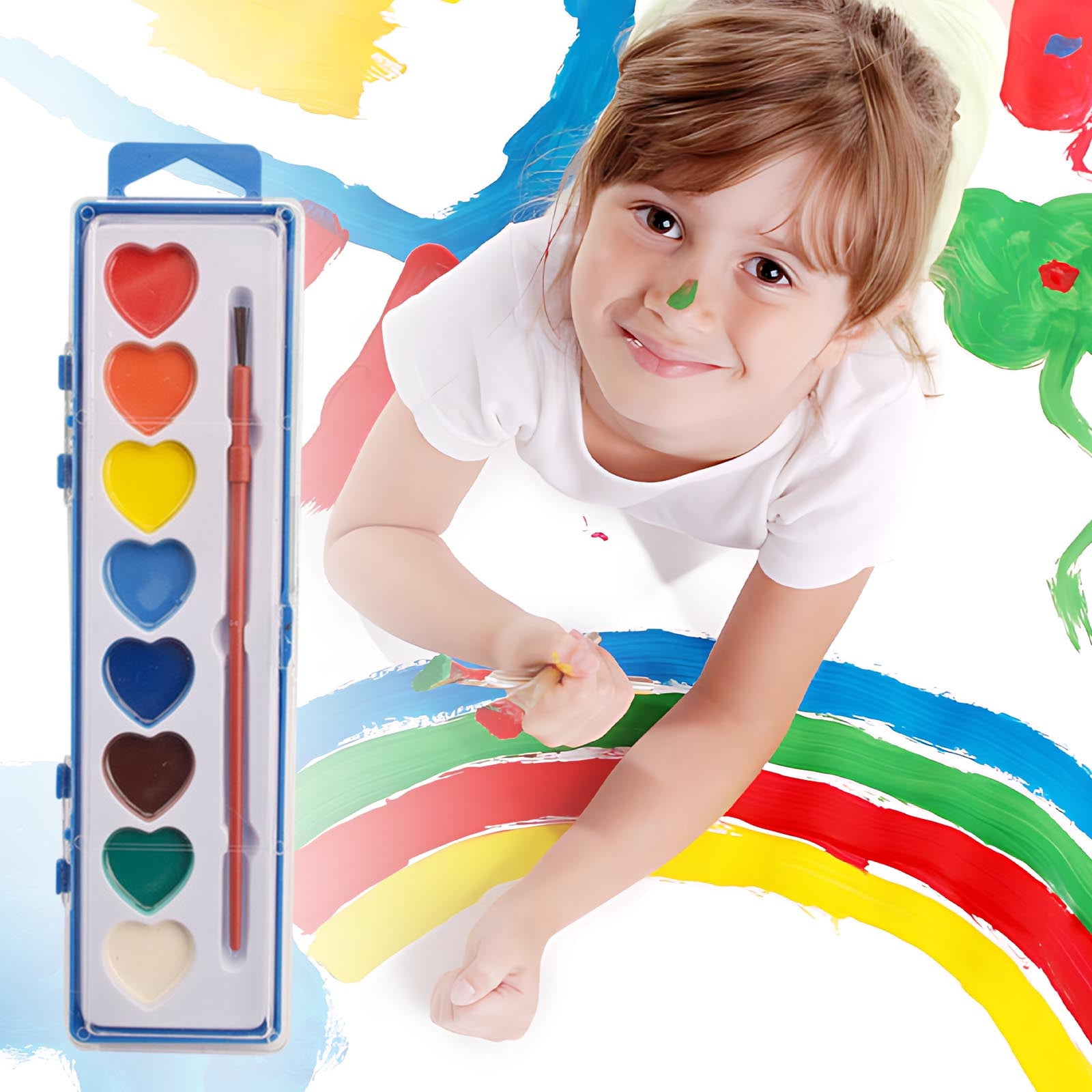 Valentines Paint Sets for Kids, Watercolor Paint Set with Paintbrush ...