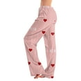 Valentines Pajamas Pant for Women Heart Graphic Print Pjs Relaxed Fit ...