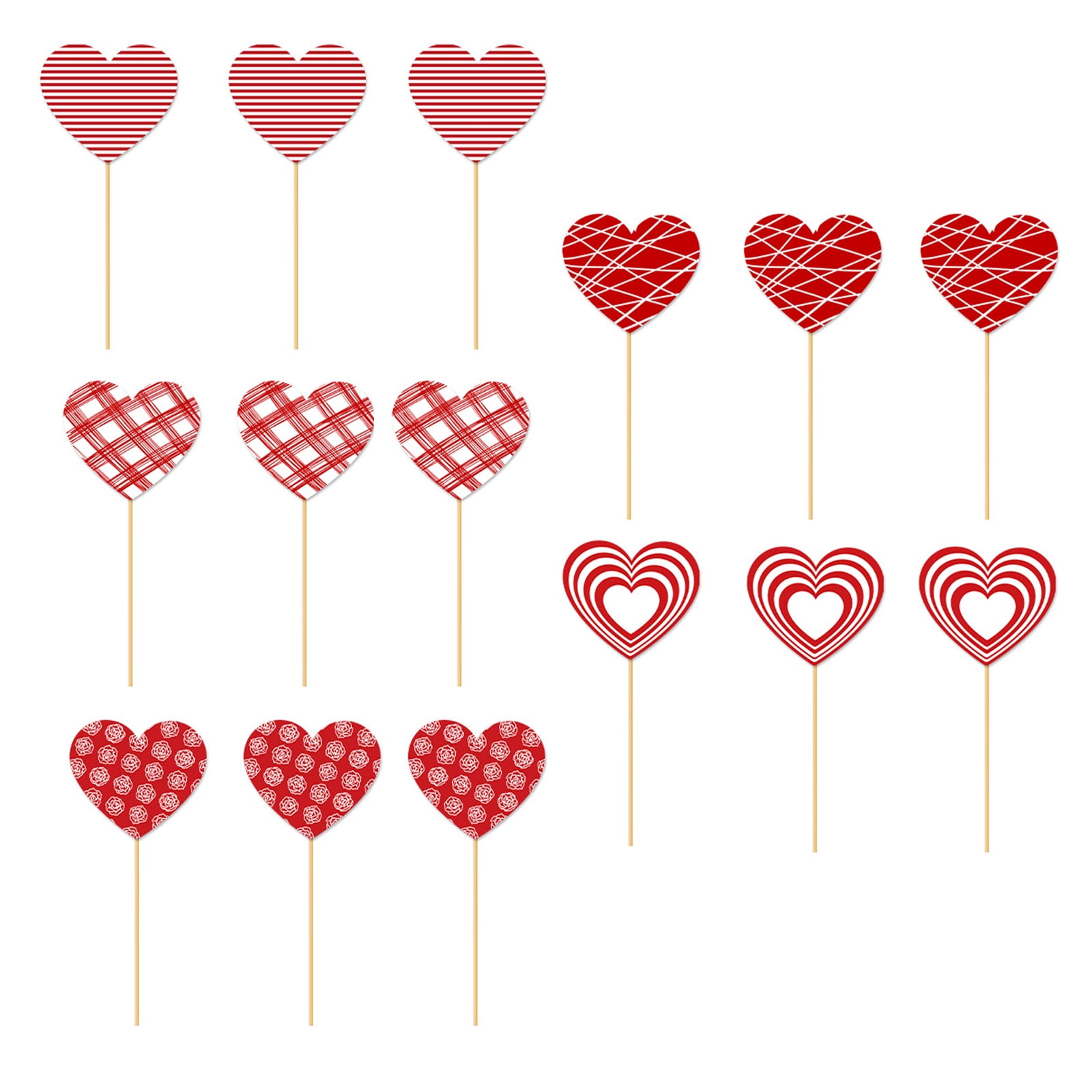 Valentines Party Vase Toppers 15Pcs Cardstock Craft Set With Stickers ...