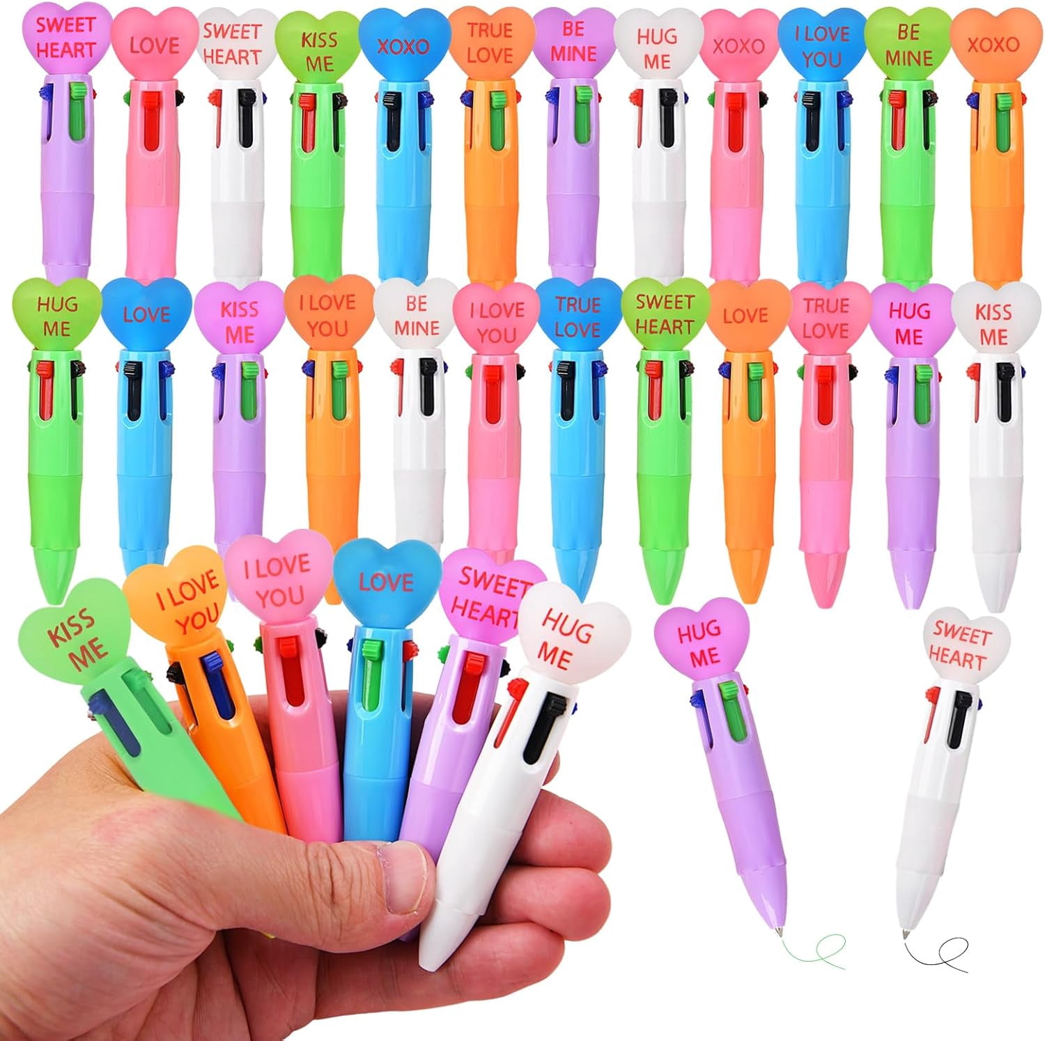 Valentines Pens Mini Multicolor Pens in One 4-in-1 Cute Fun Pen Kawaii ...