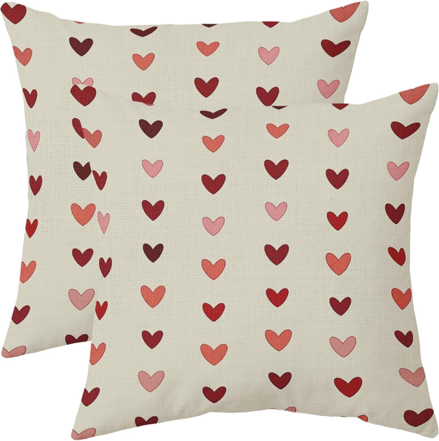 Valentines Pillow Covers 20x20 Set of 2 Valentine''s Day Red Pink Love ...