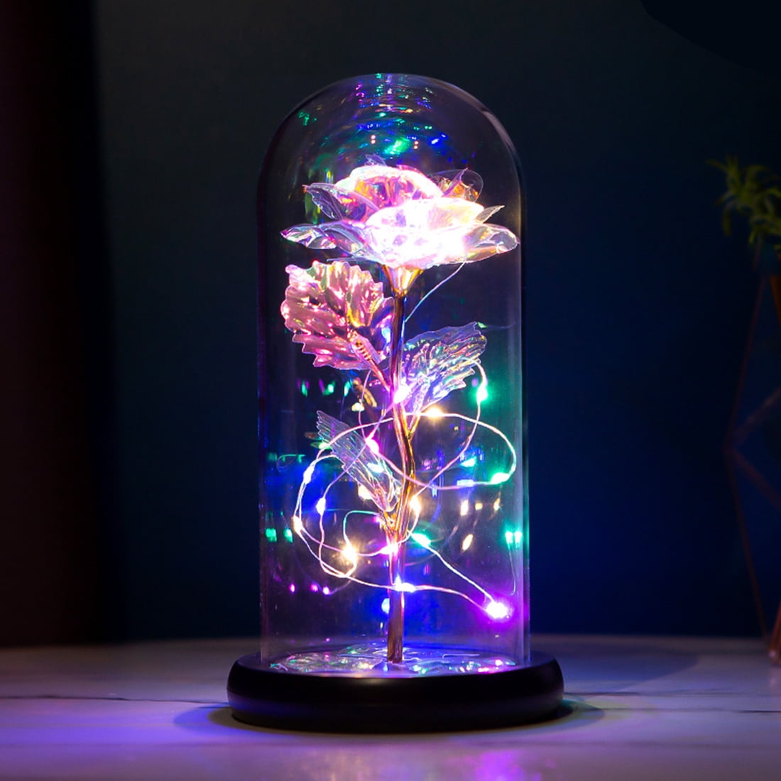 Valentines Rose Light Light Up Rose with LED Colored Lights Doubles as ...