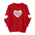 Valentines Sweatshirts for Women 2026 Heart Sweater Crewneck Long ...