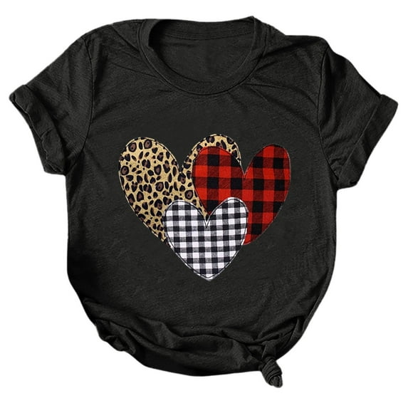 Valentines Tunic Shirts For Women Cute Candy Couple Love Heart Print ...