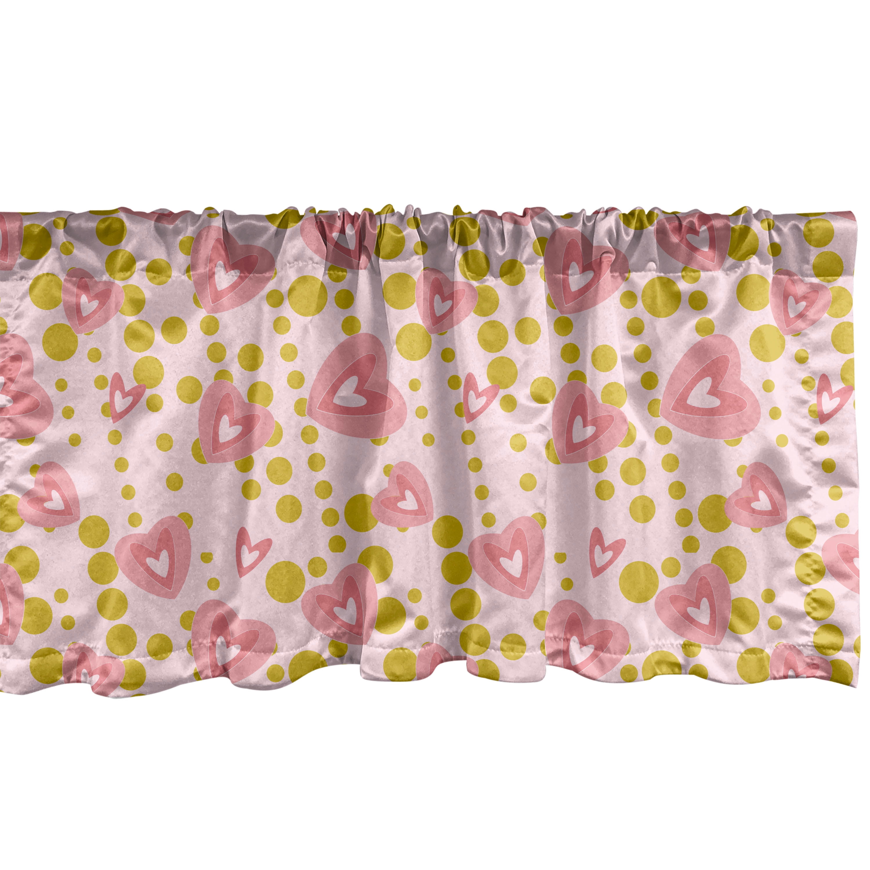 Valentines Window Valance, Rhythmic Modern Hearts and Bubbles Love ...
