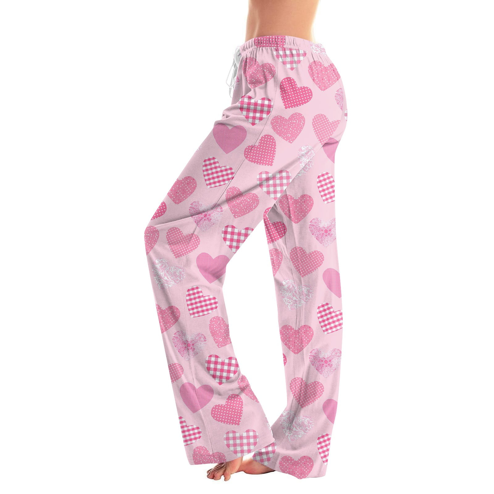 Valentines Women Comfy Casual Pajama Pants Heart Print Soft Lounge ...