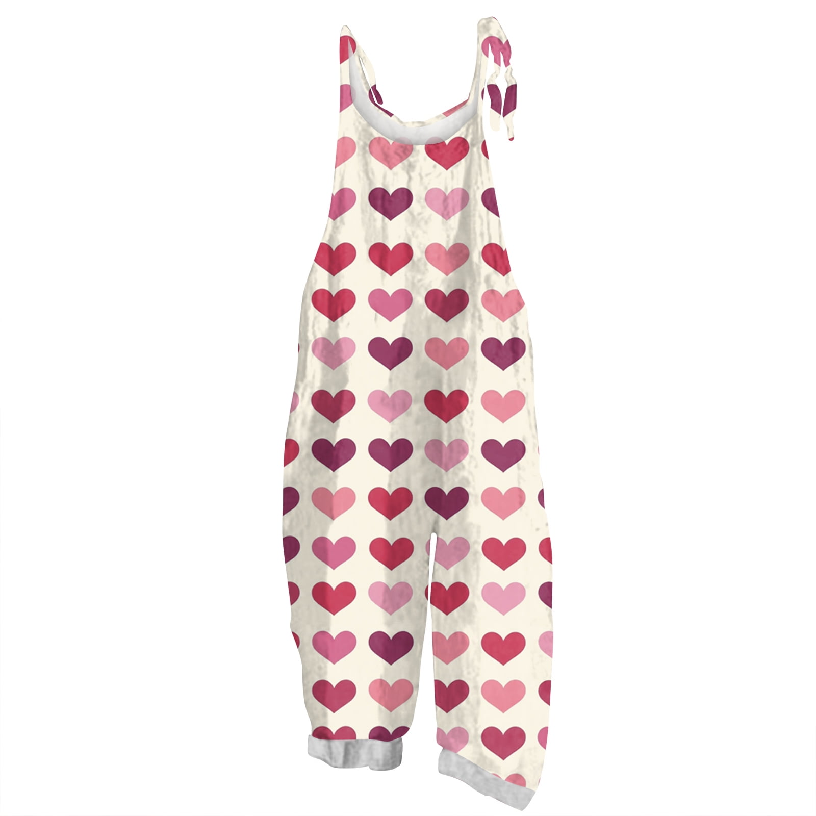 Valentines Womens Romper Sleeveless Love You Patterned Loose Jumpsuit ...