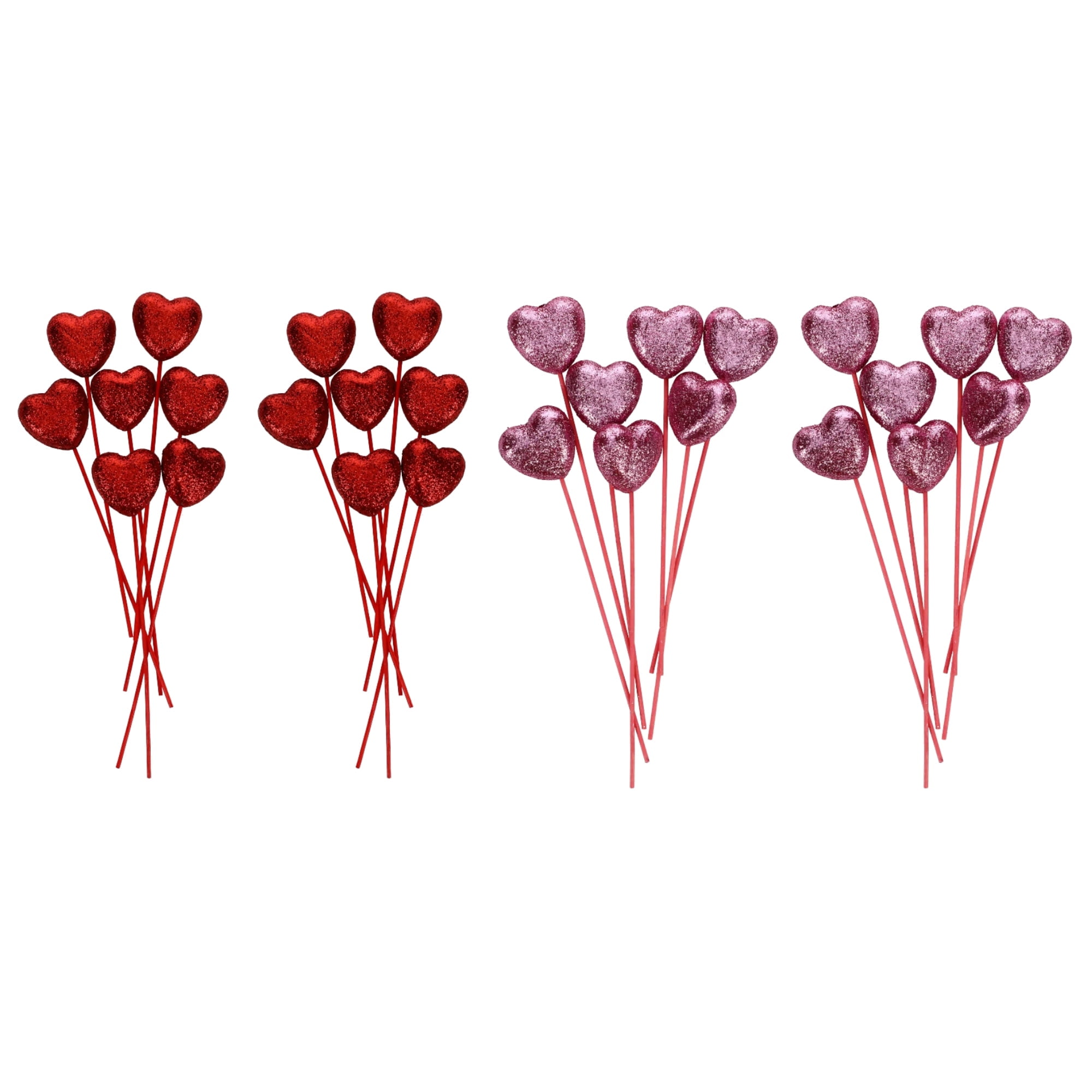 Valentine's Day Wooden Glitter Heart Picks Red Pink Food Picks for ...
