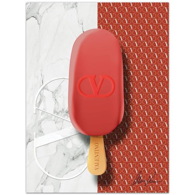 Valentino Glamour Frameless Free Floating Tempered Glass Panel Graphic ...