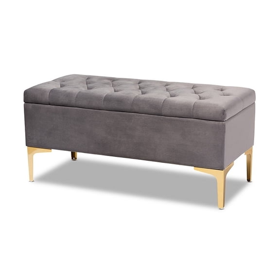 Avara Glam and Luxe Light Pink Velvet Fabric Upholstered Gold Finished ...