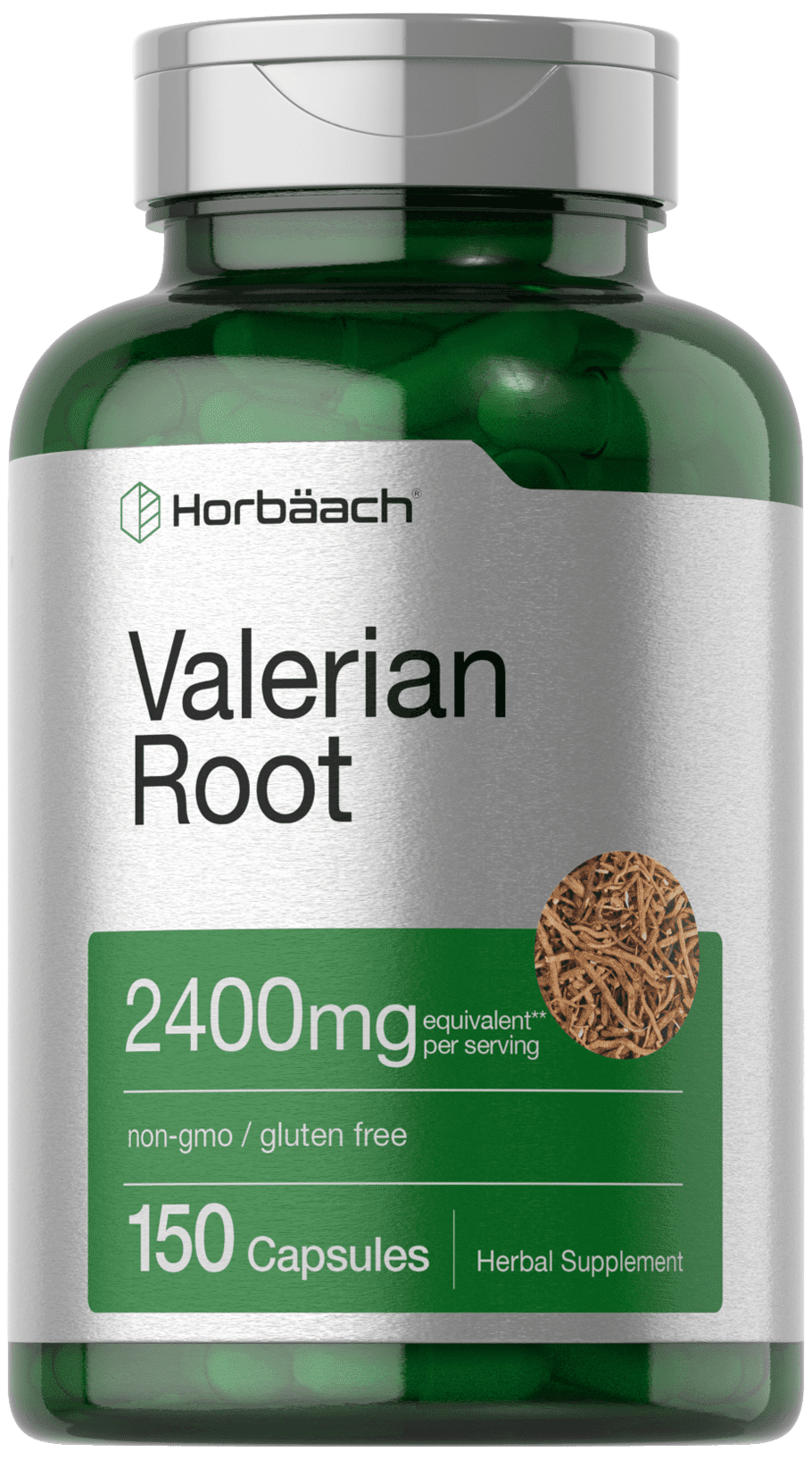 Horbaach Valerian Root Capsules 2400mg 150 Count Herbal Supplement ...
