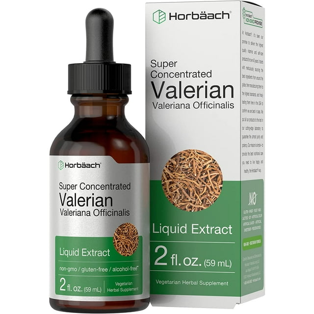 Horbaach Valerian Root Liquid Tincture Supplement | 2 oz | Vegetarian ...