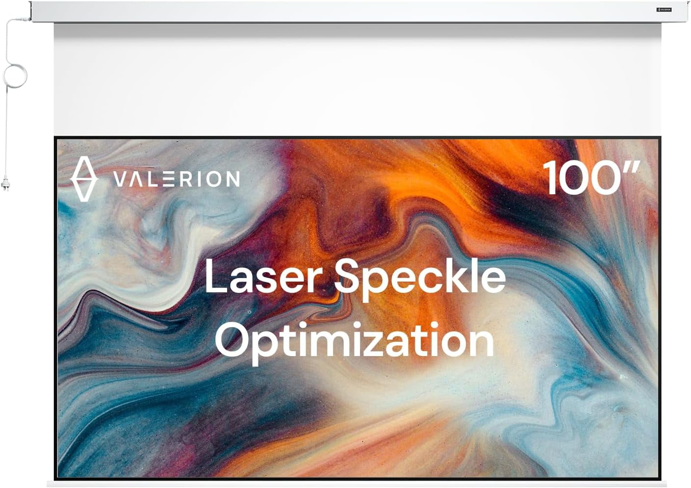 Valerion 100" PureVision Motorized Projector Screen, 4K/8K UHD Ready ...