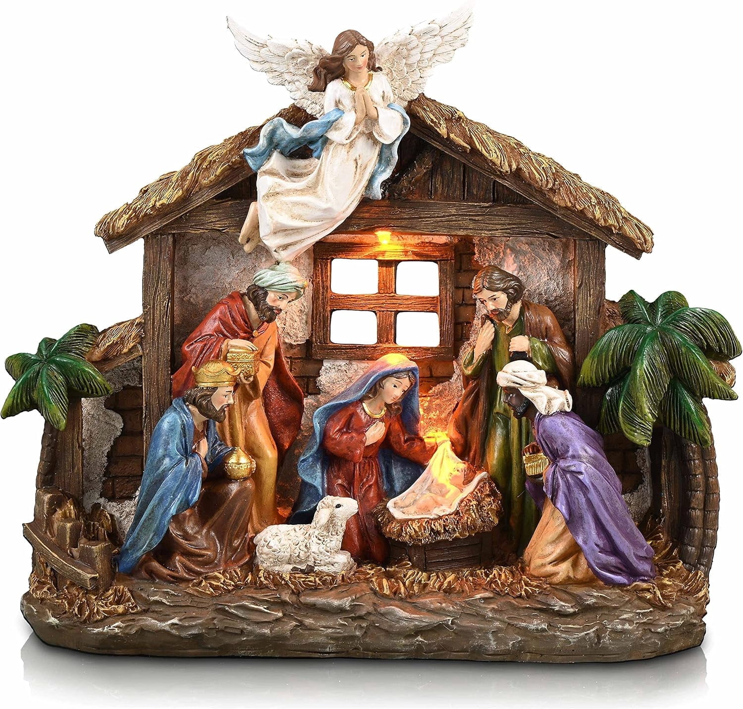 Valery Madelyn 10.6 inches Nativity Holy Family Figurines Lighted ...