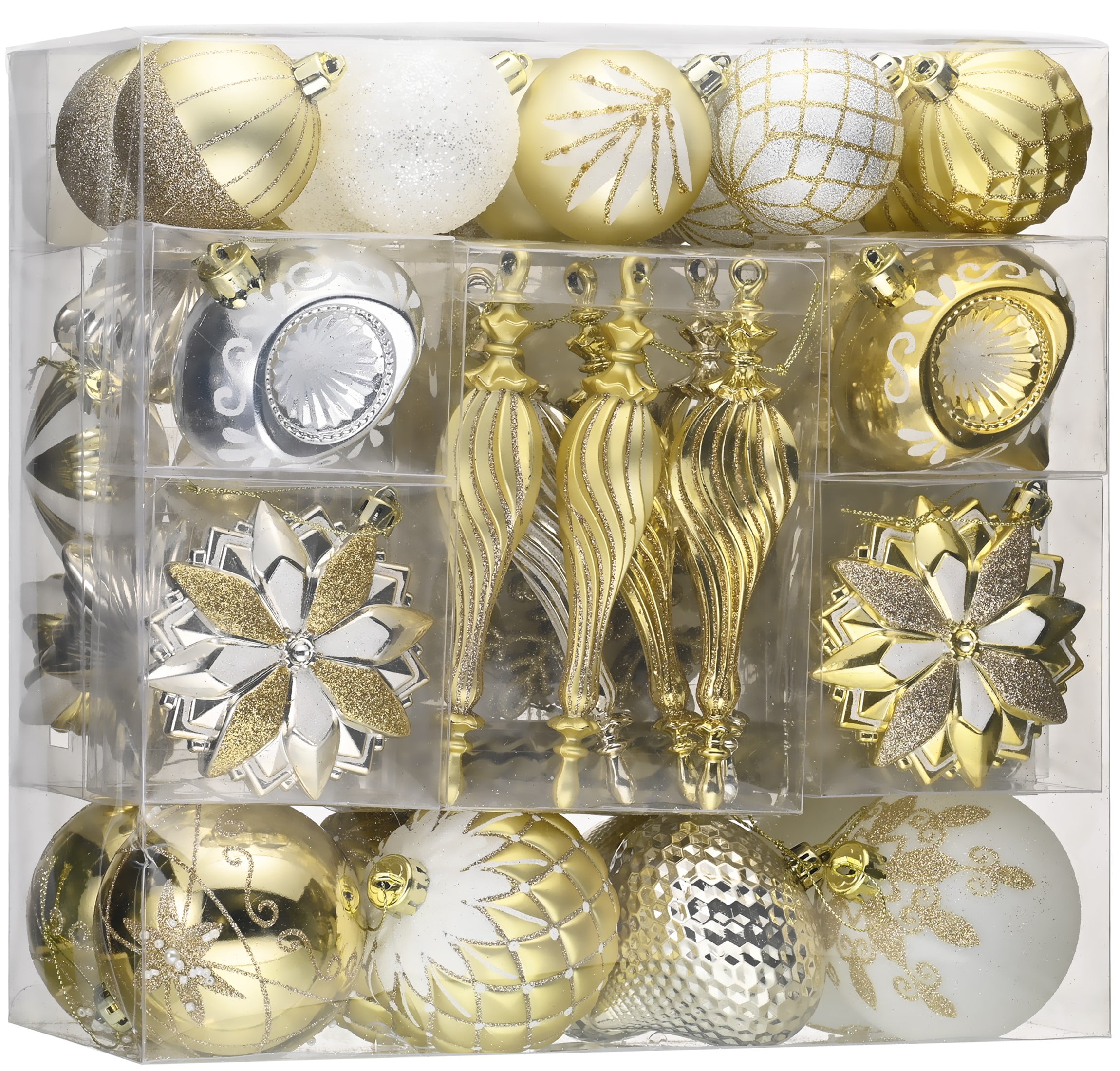Valery Madelyn 130ct Elegant Gold and White Christmas Ball Ornaments ...