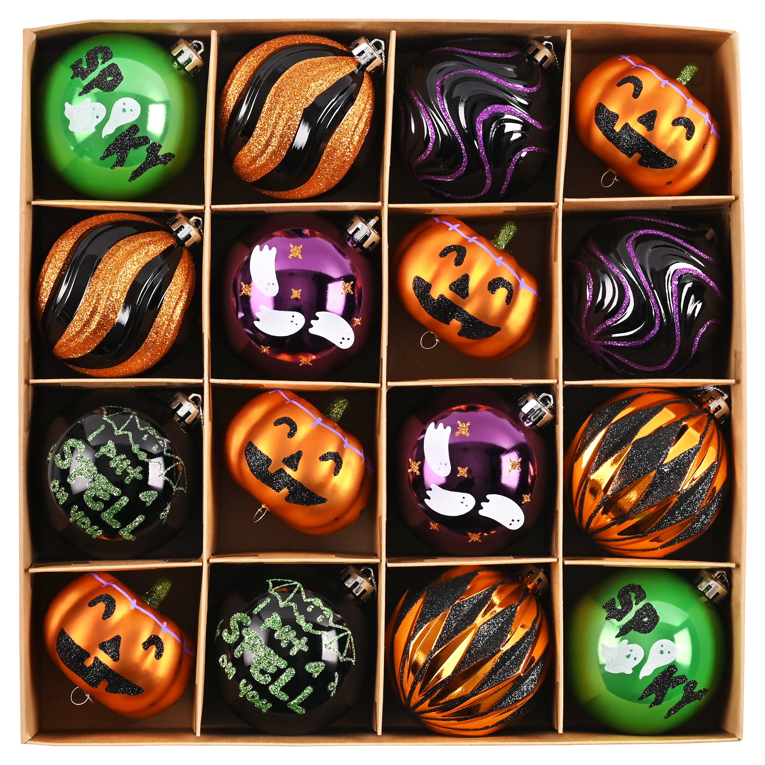 Valery Madelyn 16ct 3.15 inches Halloween Ball Ornaments, Shatterproof ...