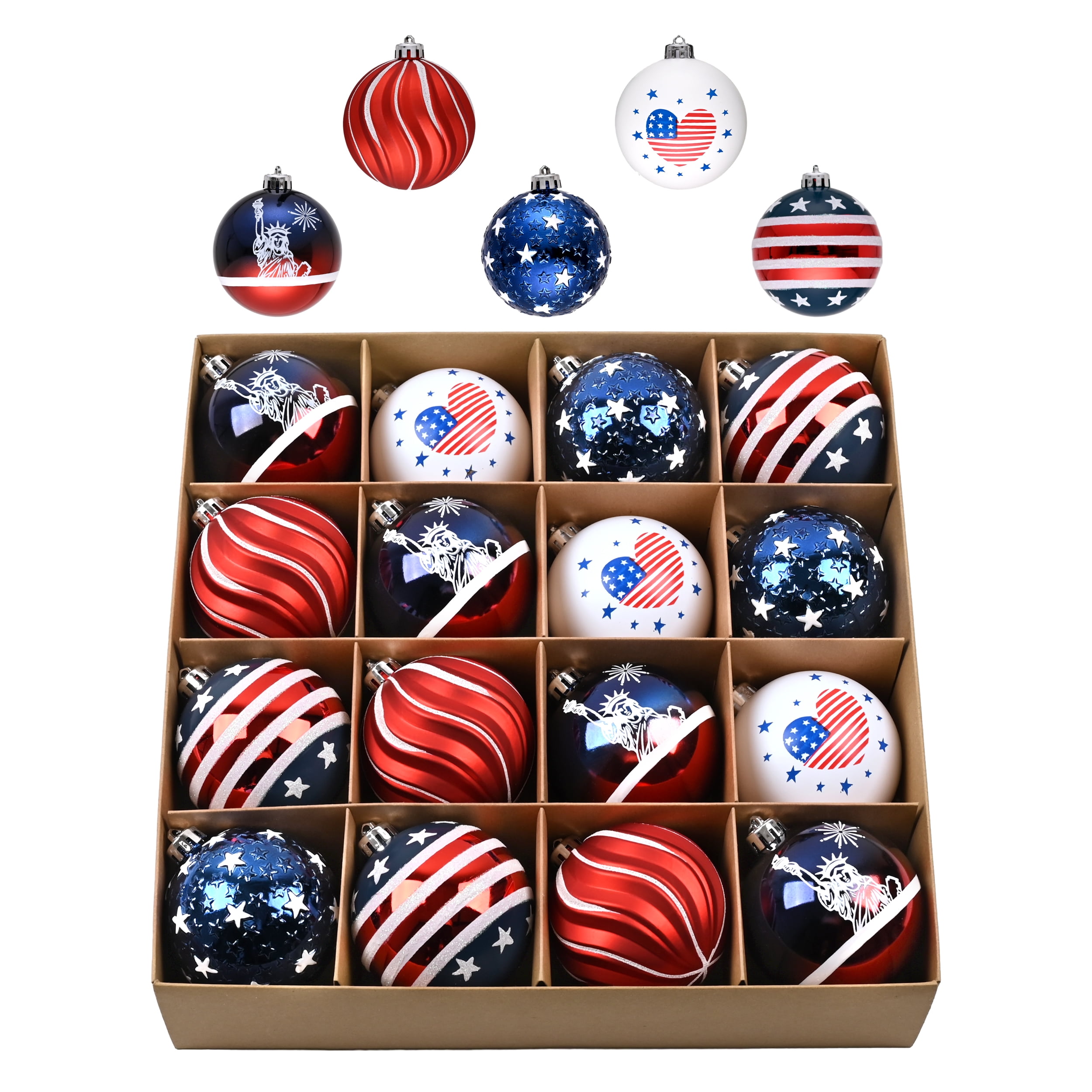 Valery Madelyn 4th of July Decorations, 16ct Memorial Day Tree ...