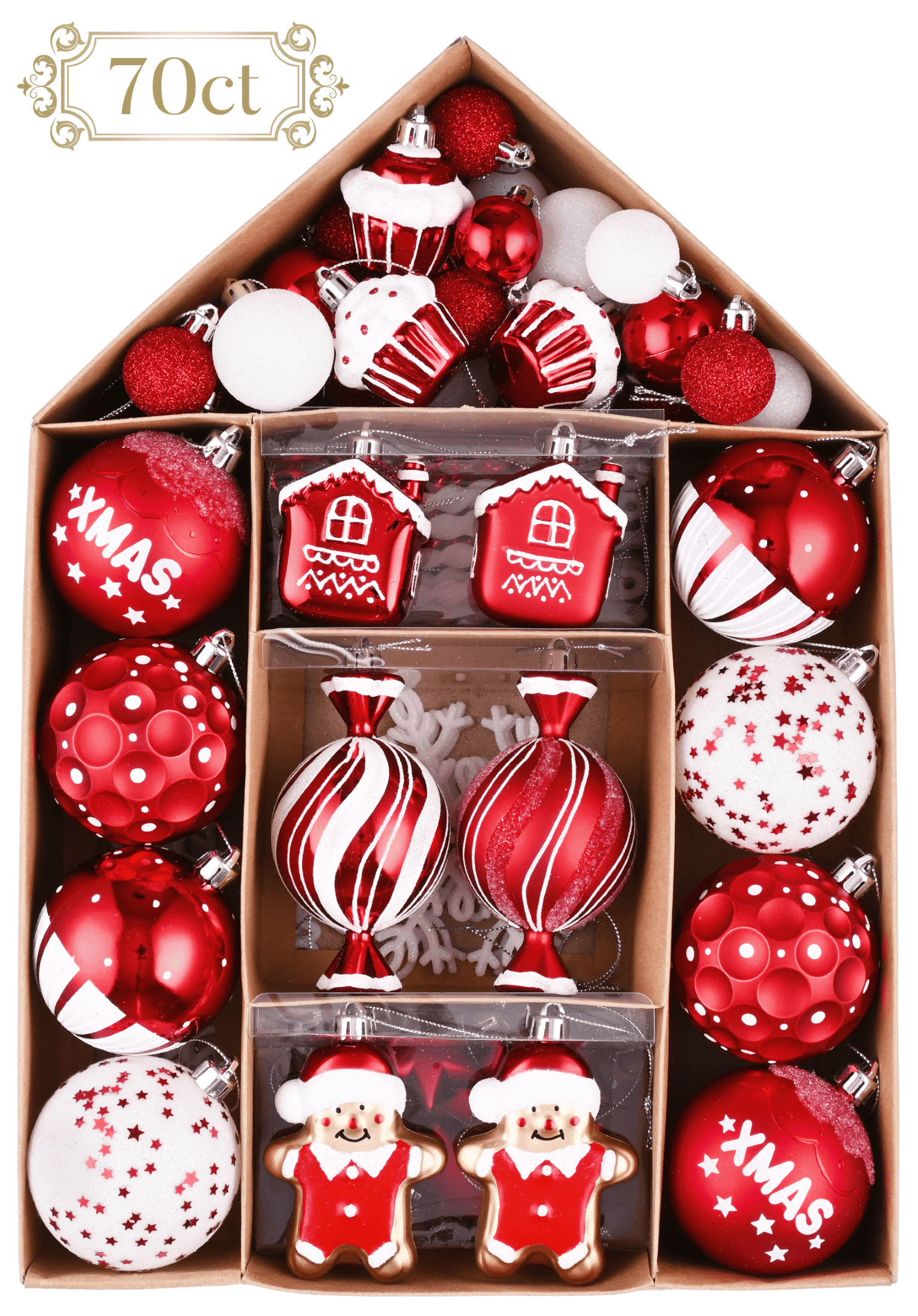 Valery Madelyn 70ct Sweet Candy Red and White Christmas Decor Bulb ...