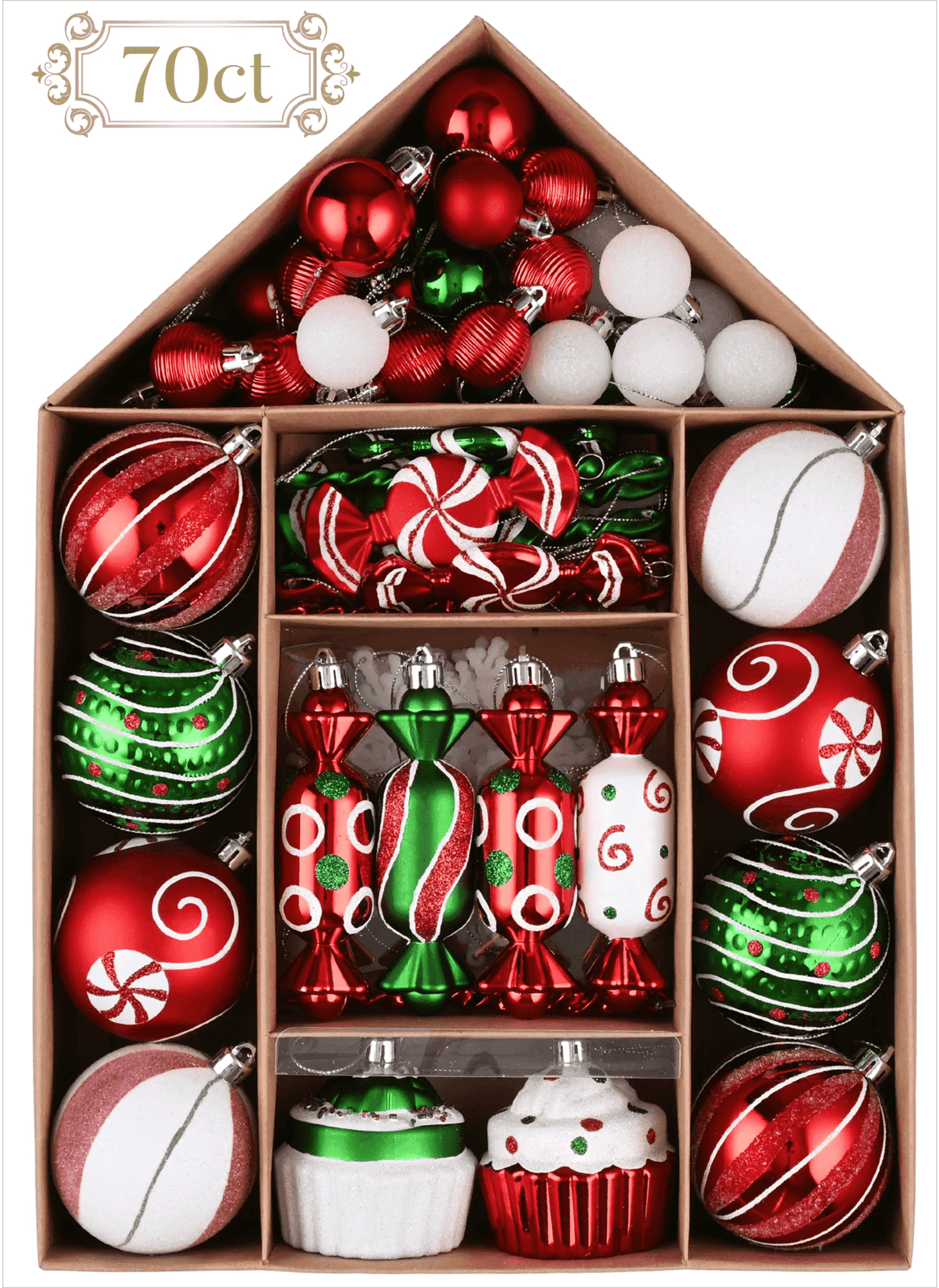 Valery Madelyn 70ct Sweet Candy St Patricks Day Ornaments Set, Red ...