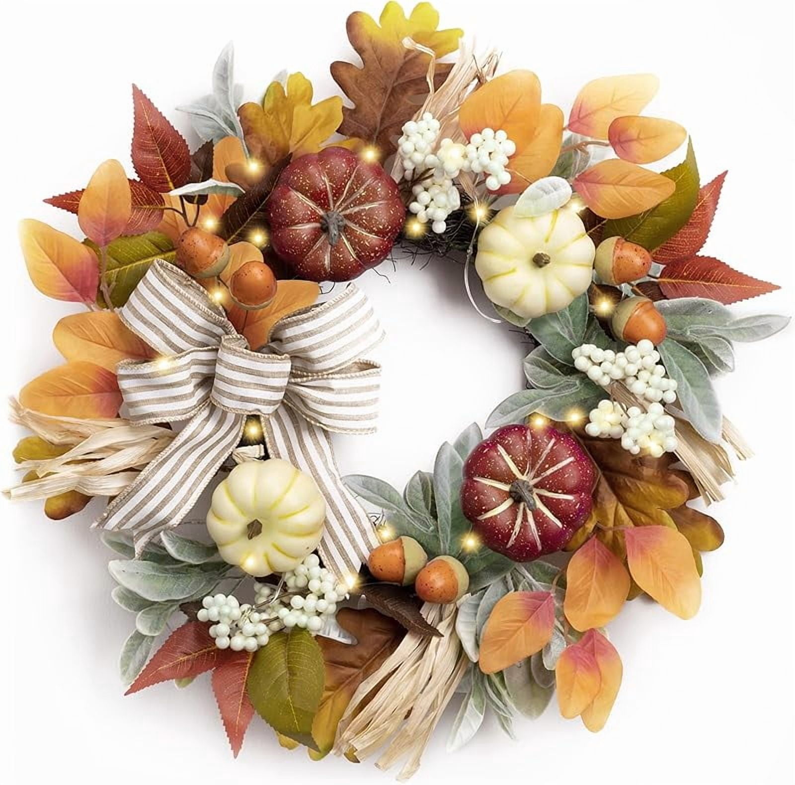 Valery Madelyn Fall Wreaths for Front Door Outside, 20'' Farmhouse ...